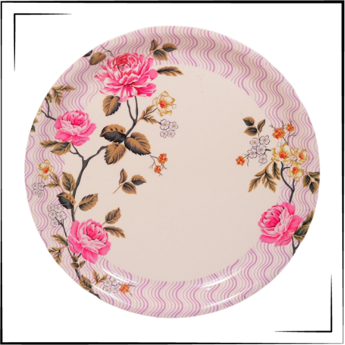 Melamine Plate (Pink Rose) – Famous Industries
