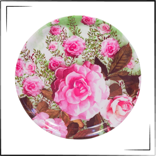 Melamine Plate (Pink Roses) – Famous Industries