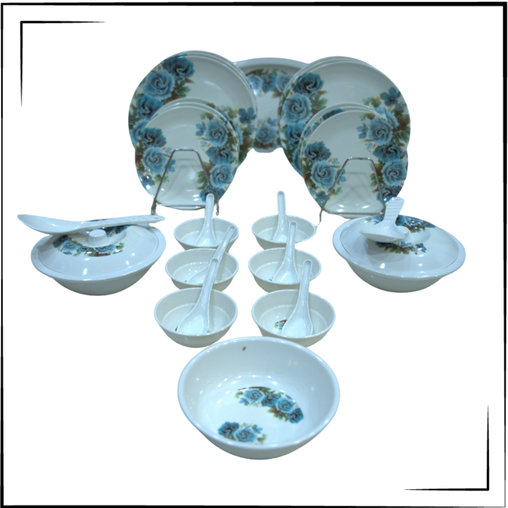 Royal Blue Rose Dinner Set 32 Pieces – Famous Industries