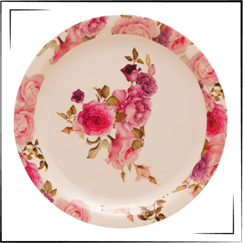 Melamine Plate (Pink Flower) – Famous Industries