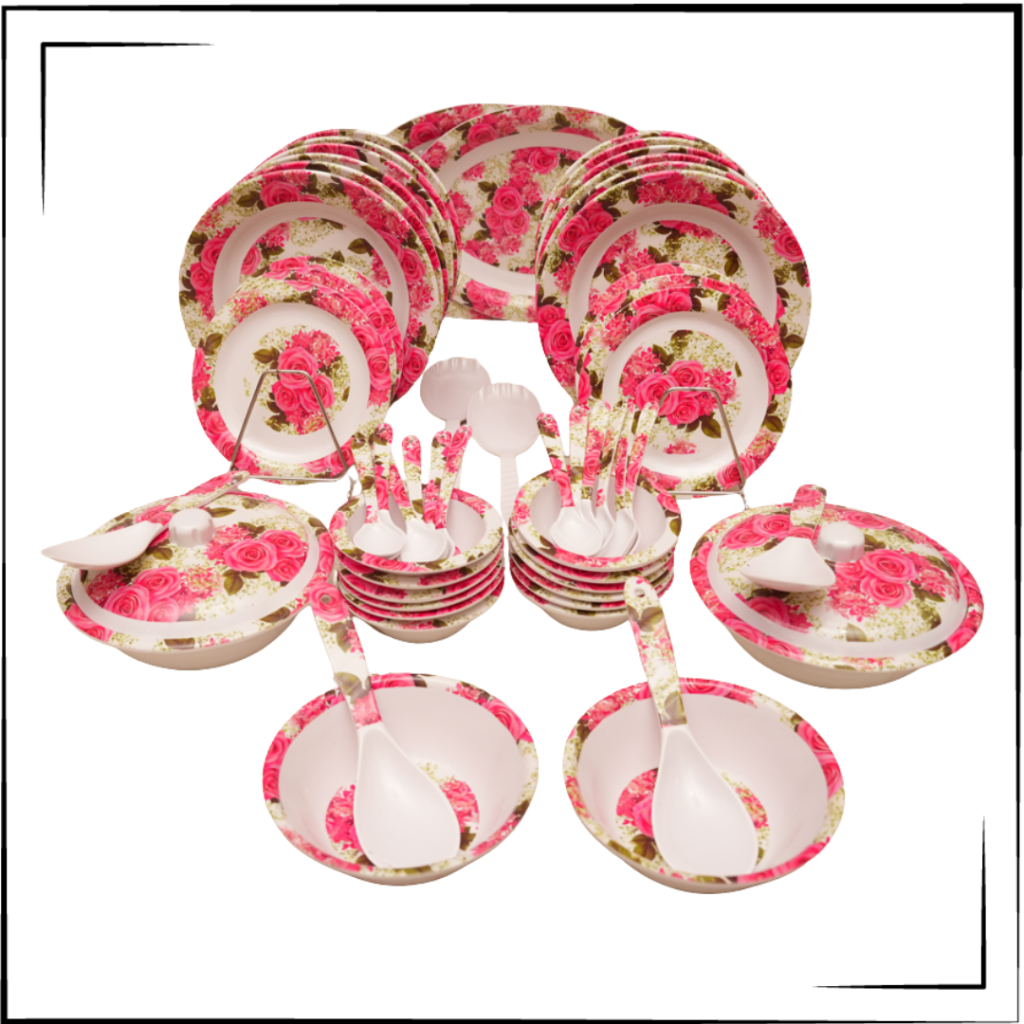 Peshawar Pink Rose Dinner Set 56 Pieces – Famous Industries